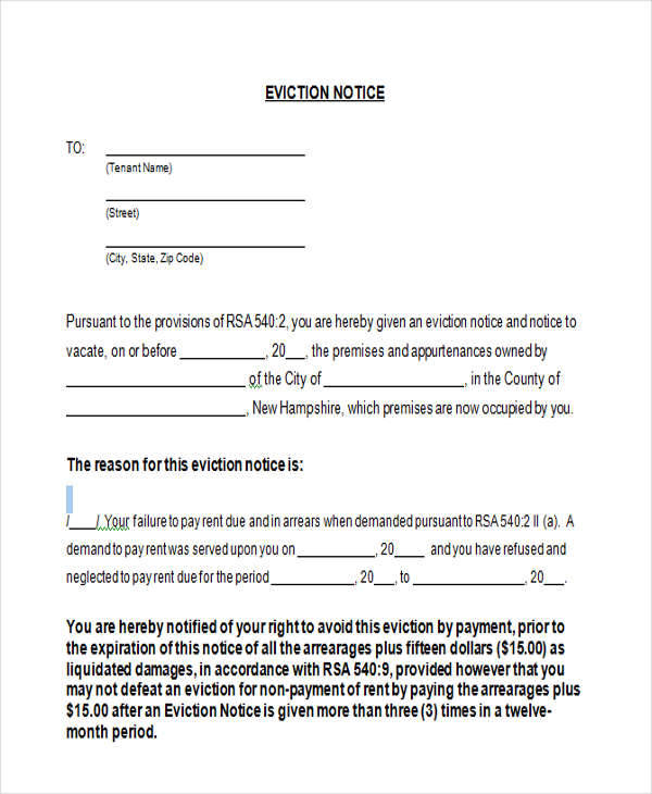 FREE 32 Eviction Notice Templates In PDF Google Docs MS Word 
