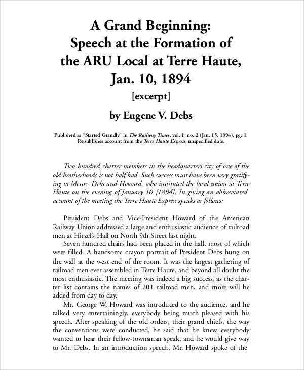Writing A Speech Beginning