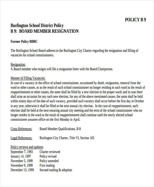 FREE 7 Sample School Resignation Letter Templates In PDF MS Word