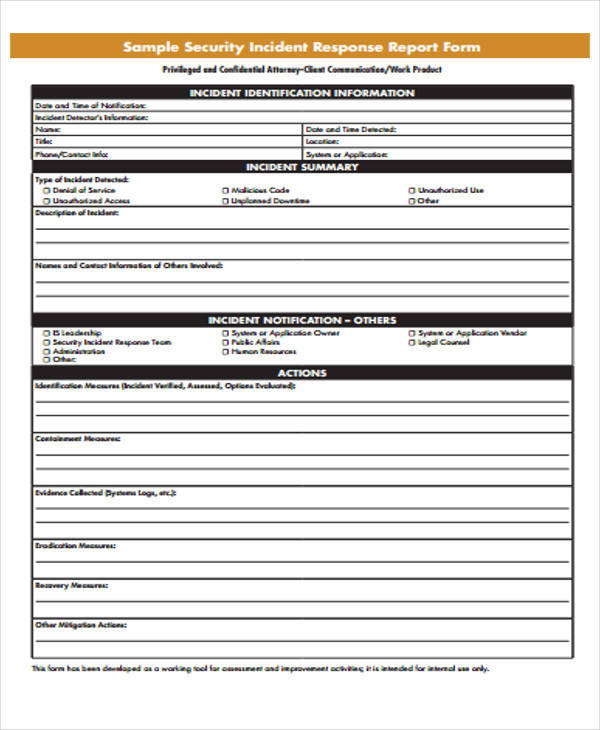 FREE 63 Incident Report Examples In MS Words PDF Pages