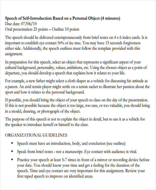 Company Introduction Speech Sample HQ Template Documents