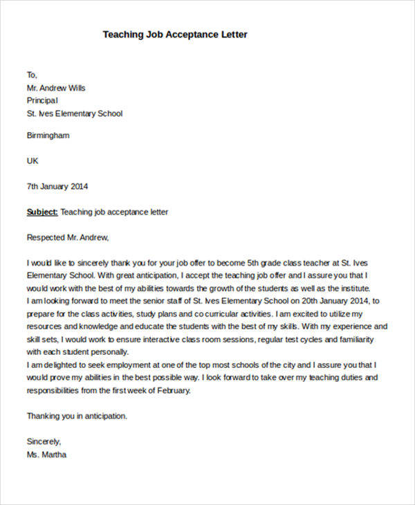 FREE 76 Acceptance Letter Templates In MS Word Pages Google Docs PDF