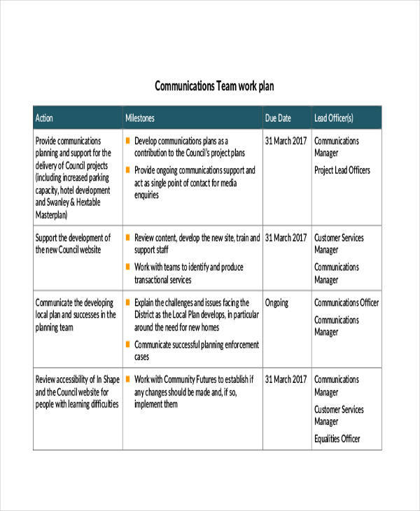 FREE 43 Work Plan Templates In PDF