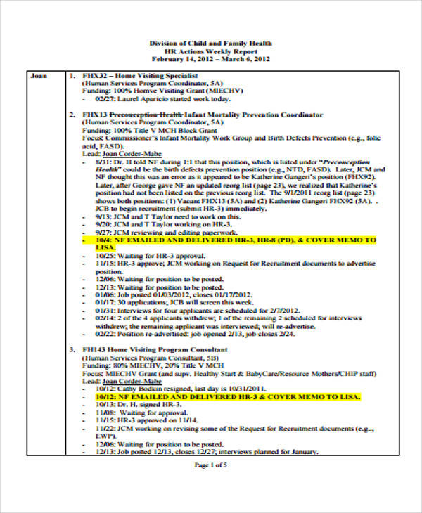 Hr Report Template Doc TUTORE ORG Master Of Documents