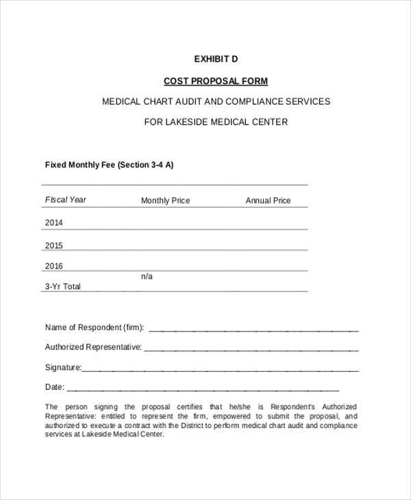 FREE 8 Cost Proposal Templates In MS Word PDF Google Docs Pages 