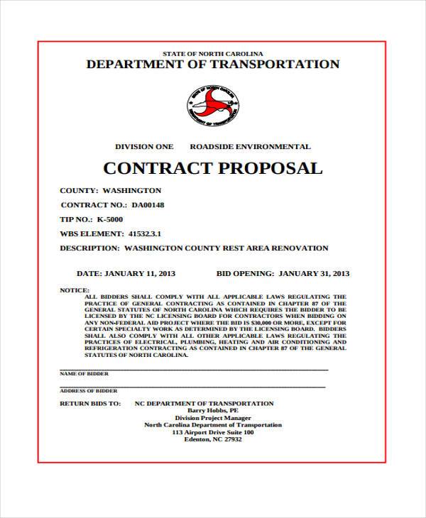 FREE 8 Proposal Contract Templates In PDF MS Word Google Docs Pages