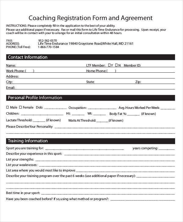 FREE 10 Coaching Contract Sample Templates In Pages MS Word PDF
