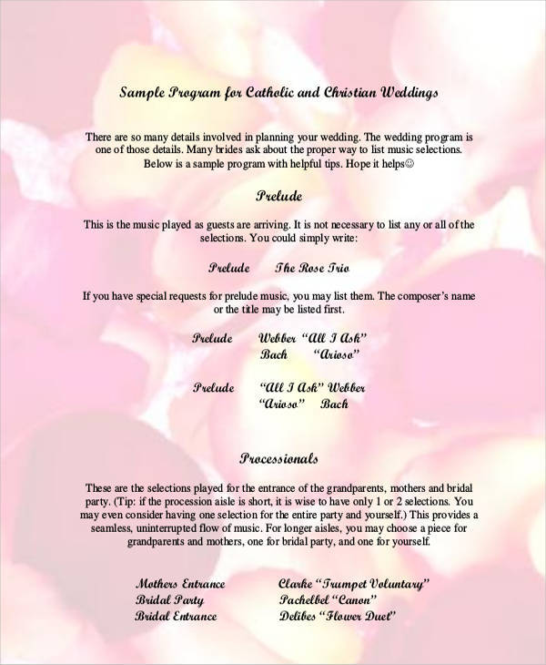  Wedding Reception Program Template Free Collection