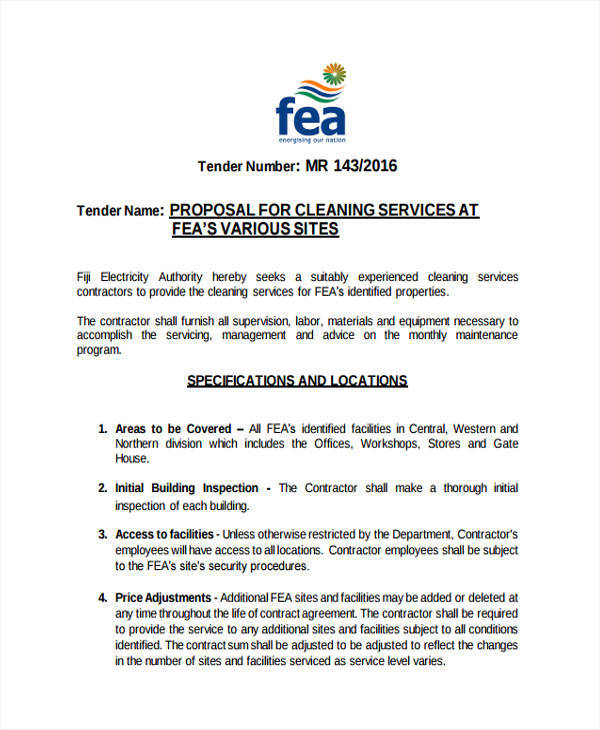 FREE 8 Cleaning Proposal Templates In PDF MS Word Pages Google Docs