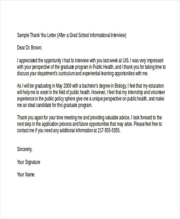 Graduation Thank You Letter Template Printable Templates