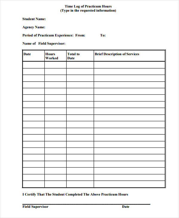 FREE 23 Time Log Samples Templates In PDF MS Word