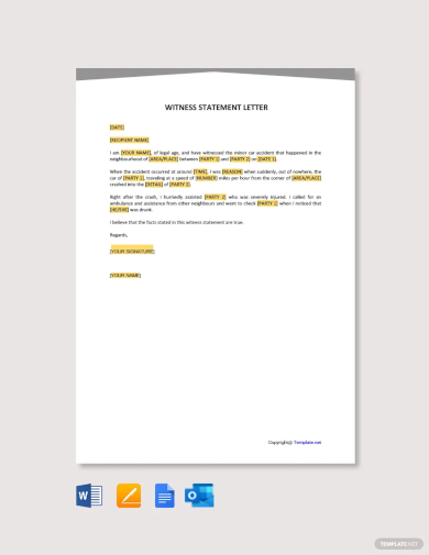 FREE 20 Witness Letter Templates In PDF MS Word
