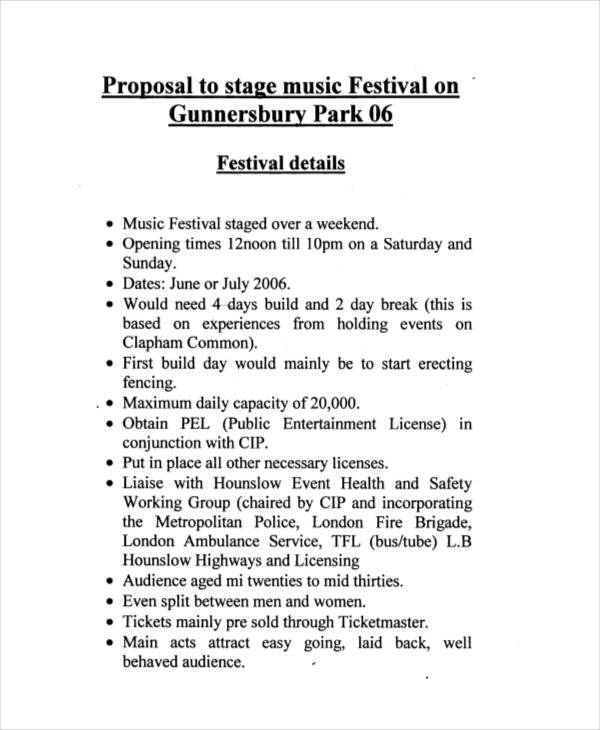 Music Event Proposal Template Music Event Proposal Template
