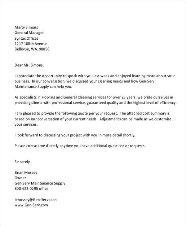 How To Write An Email For Quotation Submission Sample Format