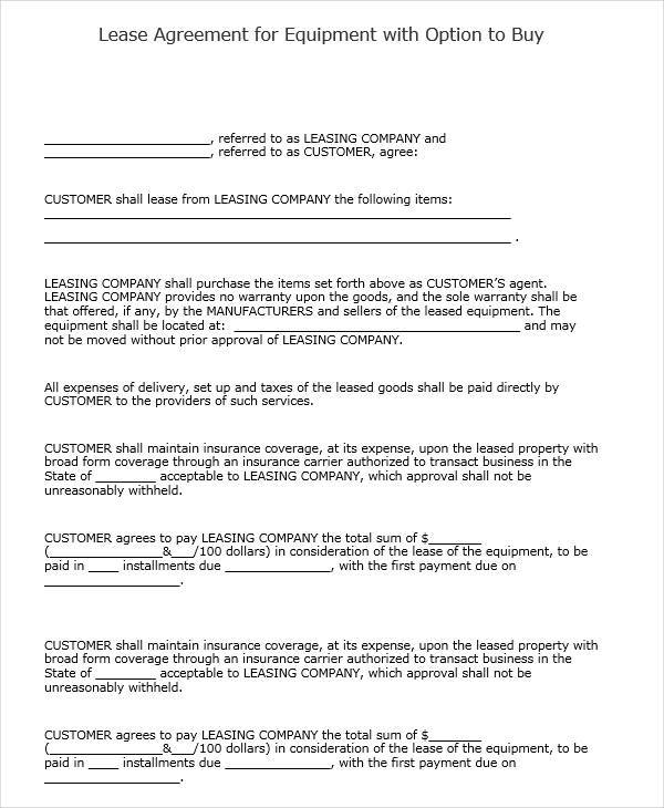 FREE 9 Rent to Own Contract Samples Templates In PDF Google Docs 