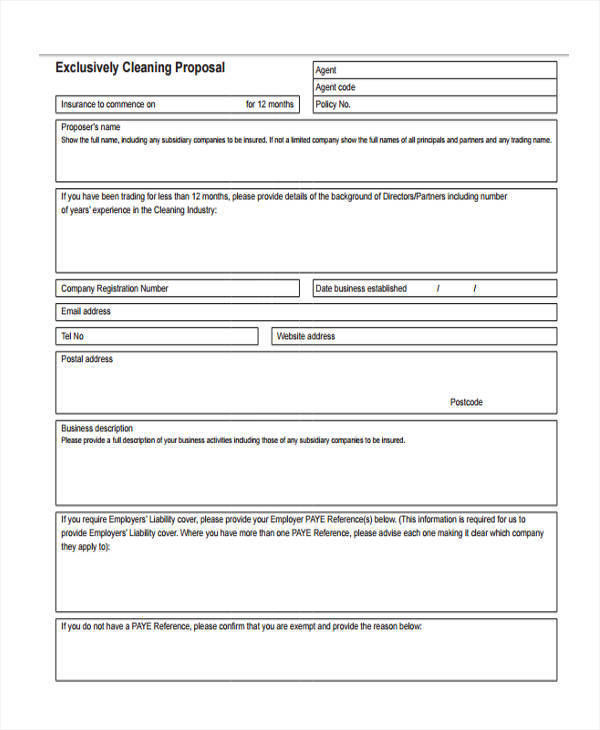 FREE 8 Cleaning Proposal Templates In PDF MS Word Pages Google Docs