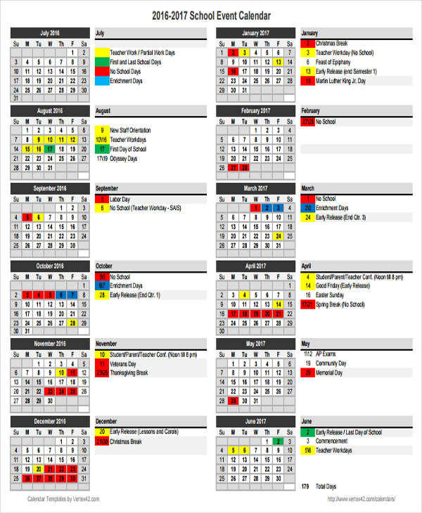 25 Unique Event Calendar Template Free Design