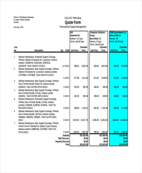 FREE 23 Software Quotation Samples In PDF MS Word