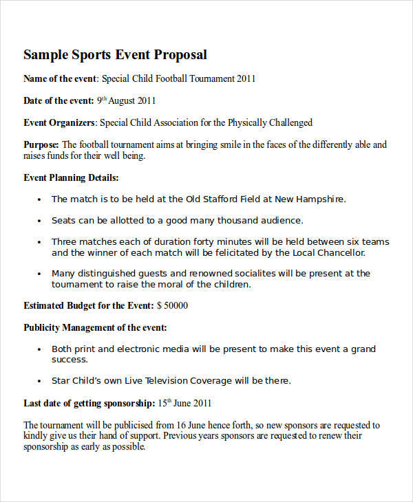 FREE 18 Event Proposal Letters Samples In PDF MS Word Pages 