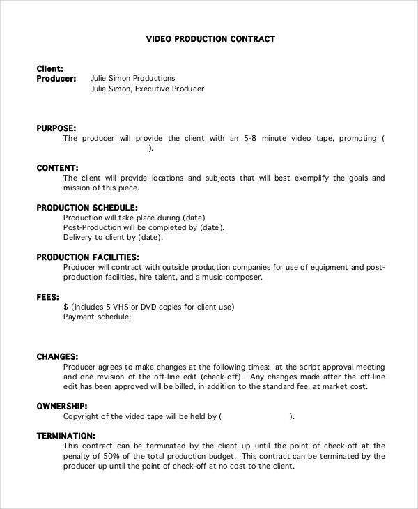 Music Producer Contract Template HQ Printable Documents