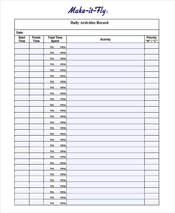 FREE 56 Printable Log Sheet Templates In Google Docs MS Word Pages 