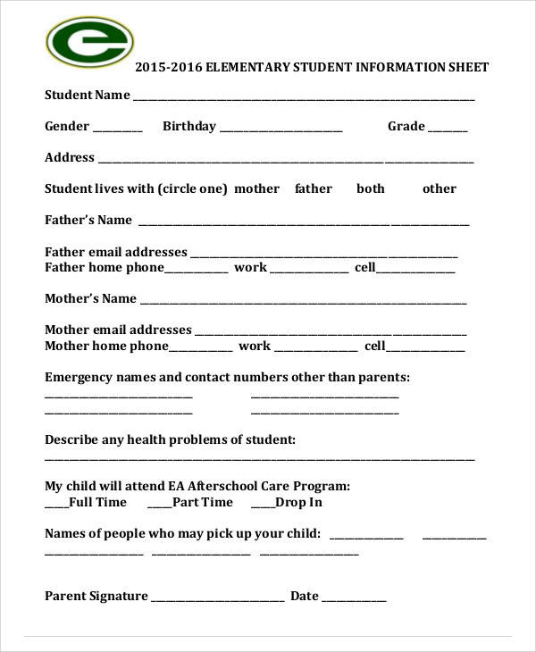 Free 53 Information Sheet Examples In Ms Word Pages Bank2home