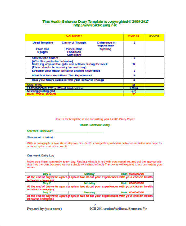 FREE 11 Behavior Log Samples In PDF