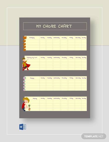 FREE 36 Sample Chore Chart Templates In Google Docs MS Word Pages 