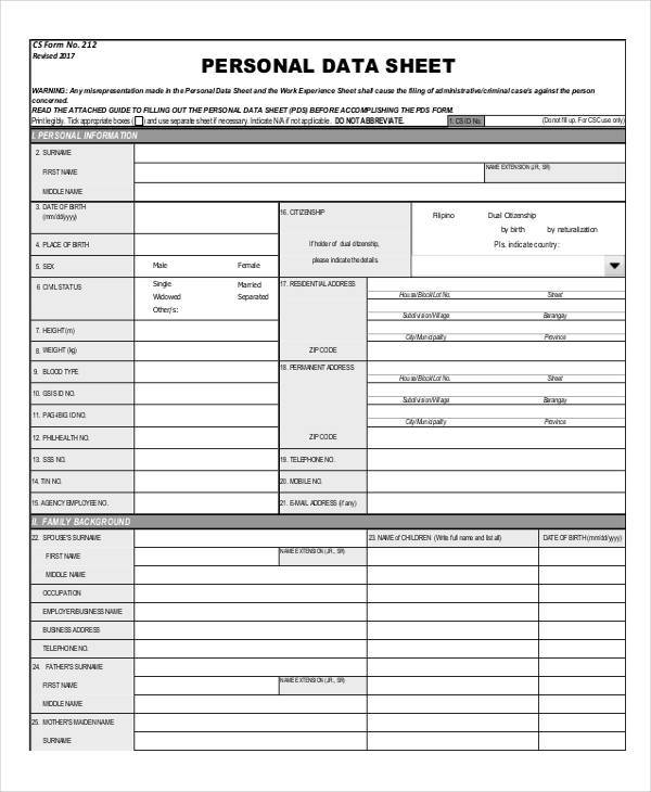 Free Datasheet Template