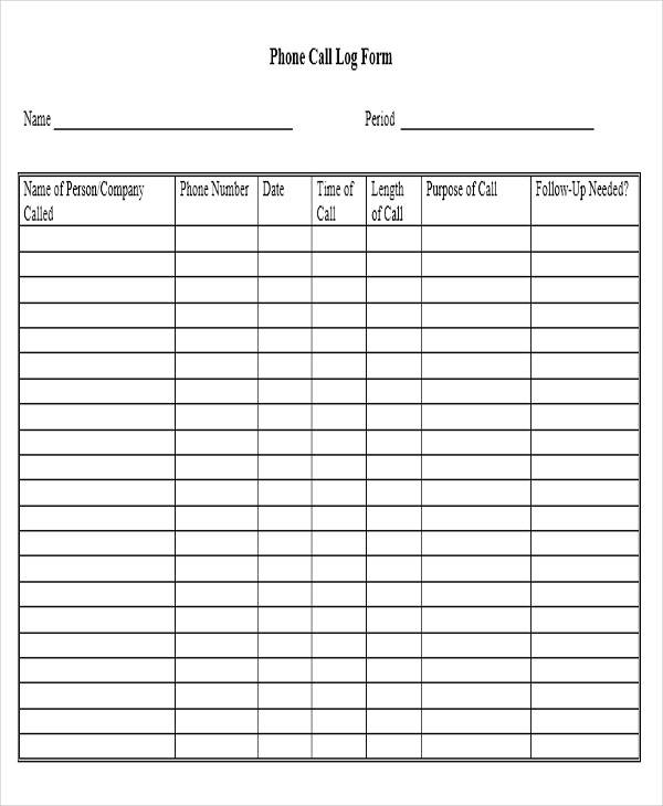 FREE 8 Phone Log Templates In PDF FREE 8 Phone Log Templates In PDF