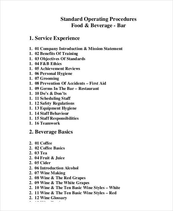 Restaurant Sop Template Web A Restaurant Proposal Is A Document Used By 