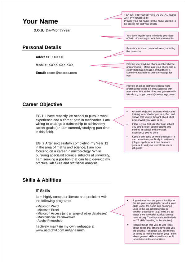 FREE No Experience Here s The Perfect Resume Tips Samples 
