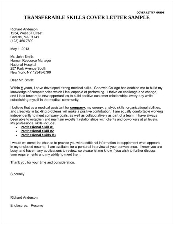 Transferable Skills Cover Letter Financial Report