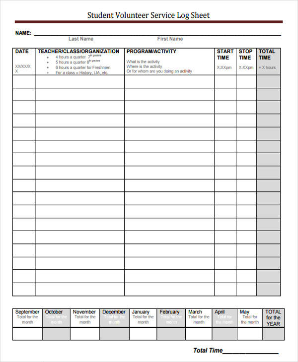 Hours Log Fill Out And Sign Printable Pdf Template Signnow Community Service Log Template 