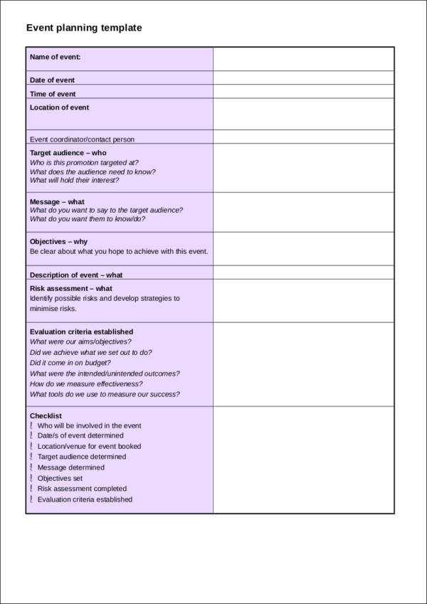 FREE 14 Event Planning Checklist Ideas Samples Templates In PDF MS 