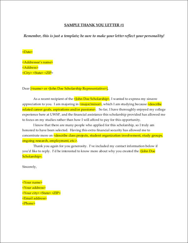FREE 31 Thank You Letter Format Samples In PDF MS Word