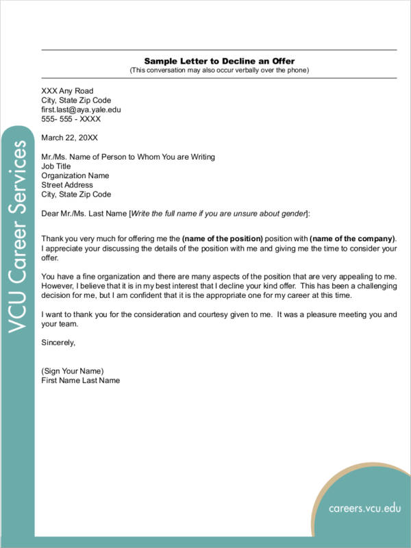37 Email Template For Rejecting A Job Offer Your Dream Job Find Job 