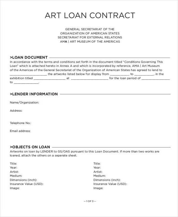 FREE 10 Loan Contract Samples Templates In PDF MS Word
