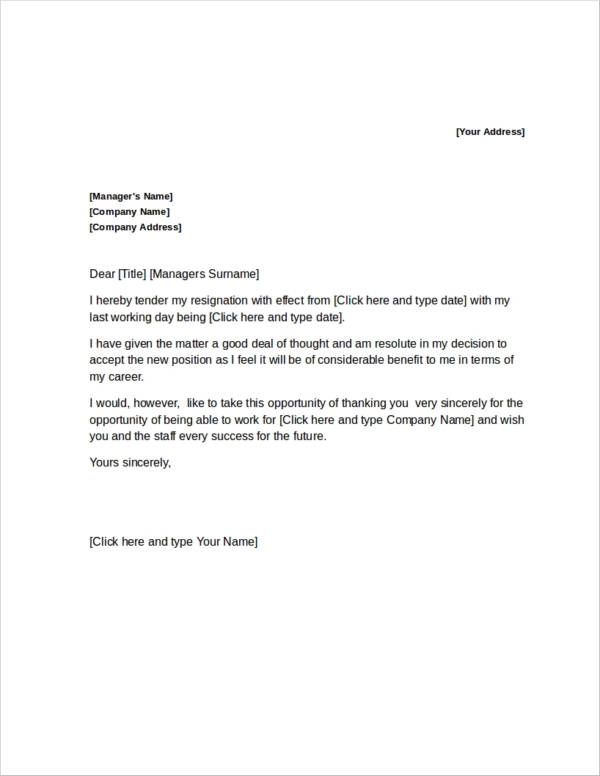 Proper Resignation Letter Format Collection Letter Template Collection 