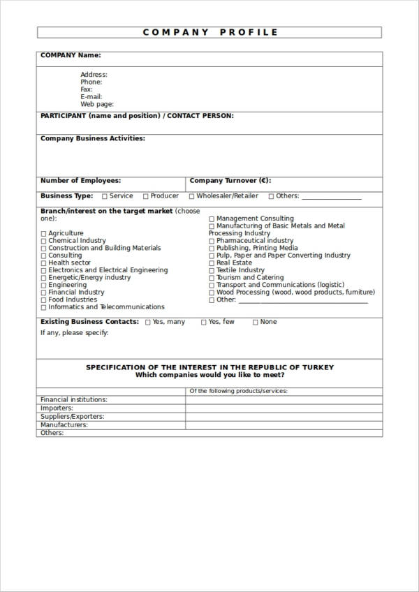 Business General Trading Company Profile Sample Doc Foto Kolekcija