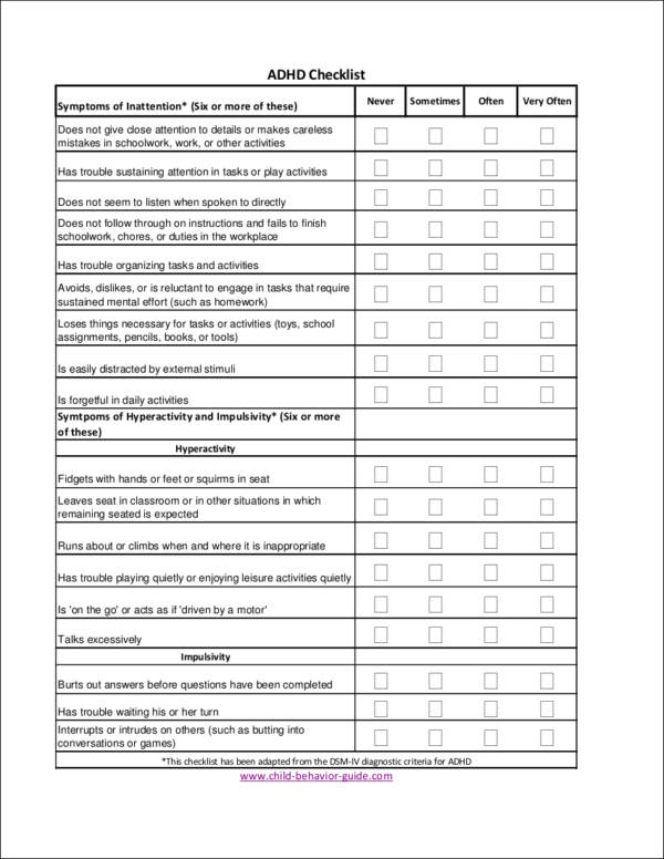 Printable Child Behavior Checklist Pdf Resume Examples Rezfoods 