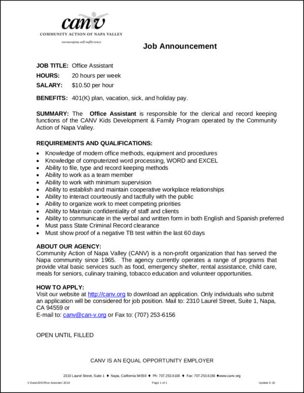 Job Profile Sample Pdf Template Gambaran