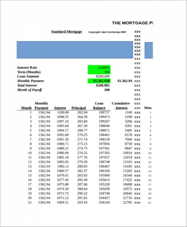 FREE 14 Home Mortgage Calculator Samples Templates In Excel Format