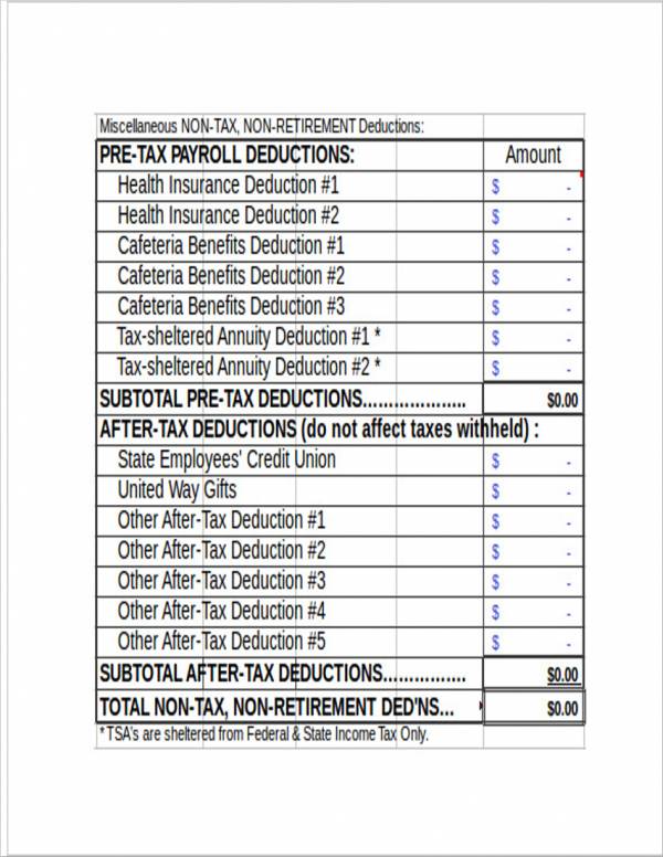 FREE 12 Paycheck Calculator Samples Templates In Excel PDF