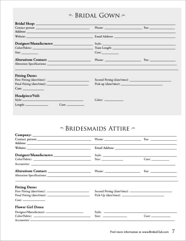 FREE 10 Wedding Planner Samples Templates In PDF MS Word