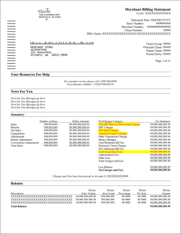 FREE 9 Billing Statement Samples Templates In PDF