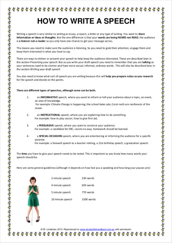 FREE 16 Speech Writing Samples Templates In PDF