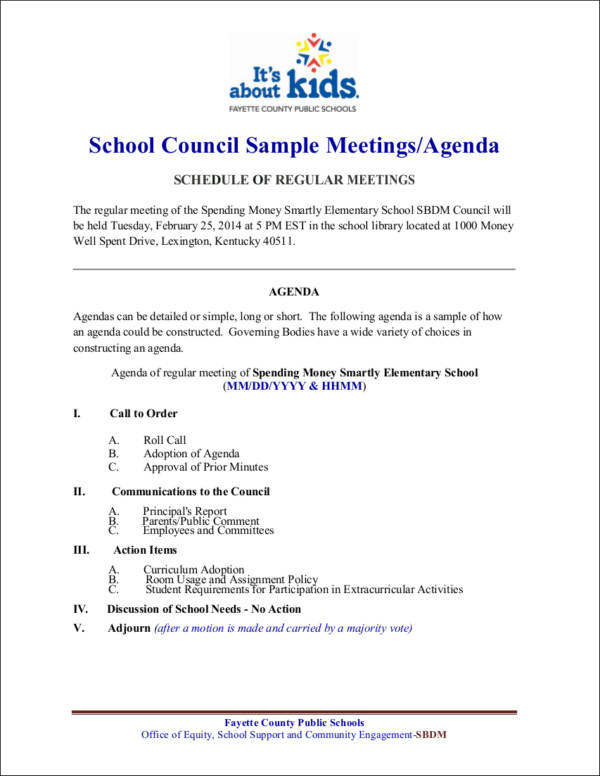FREE 14 Meeting Agenda Samples Templates In PDF