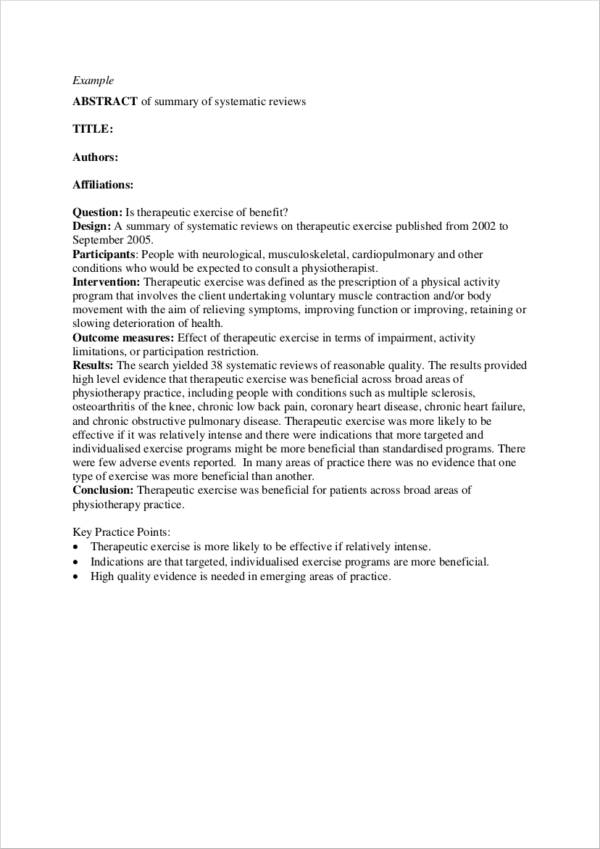 Abstract Paper Sample Format Writing Abstracts In Science