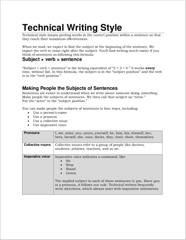 FREE 13 Technical Writing Samples And Templates In PDF